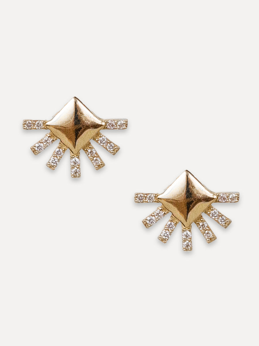 14K Diamond Rise Studs